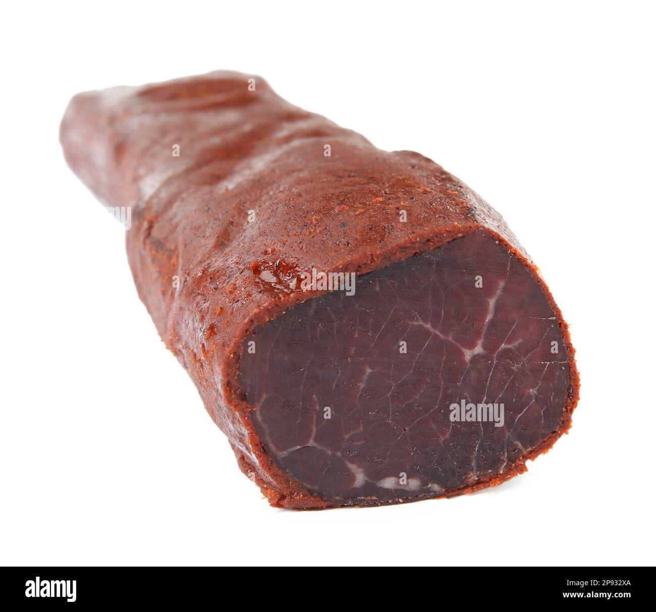 Delicious dry-cured beef basturma isolated on white Stock Photo - Alamy
