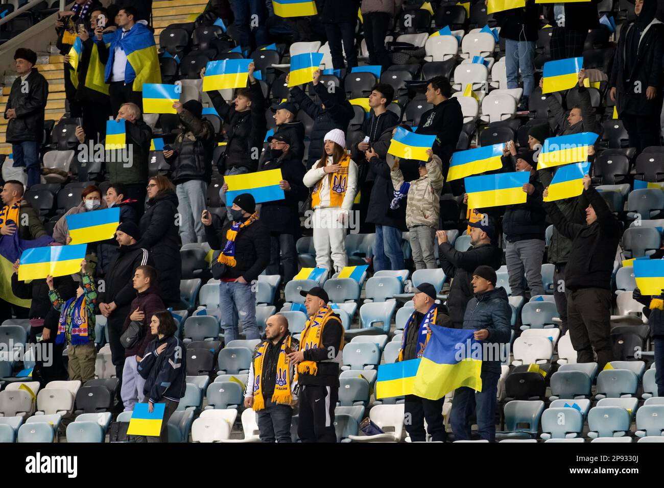 Odessa, Ukraine - Nov. 2021: Ukrainian football fans in stands of ...