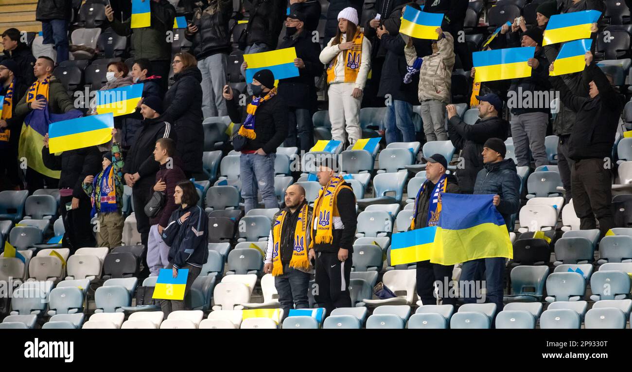 Odessa, Ukraine - Nov. 2021: Ukrainian football fans in stands of ...