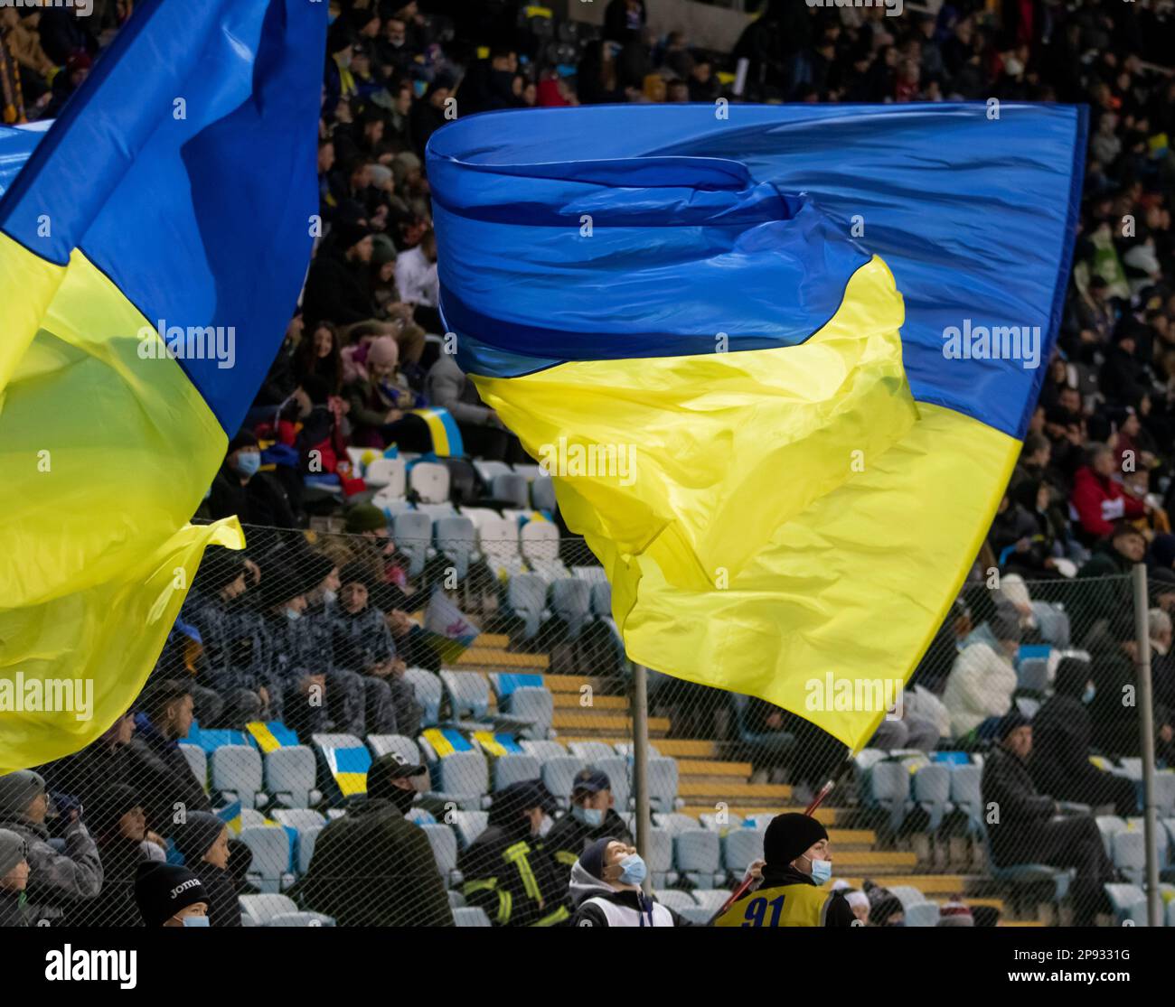 Odessa, Ukraine - Nov. 2021: Ukrainian football fans in stands of ...