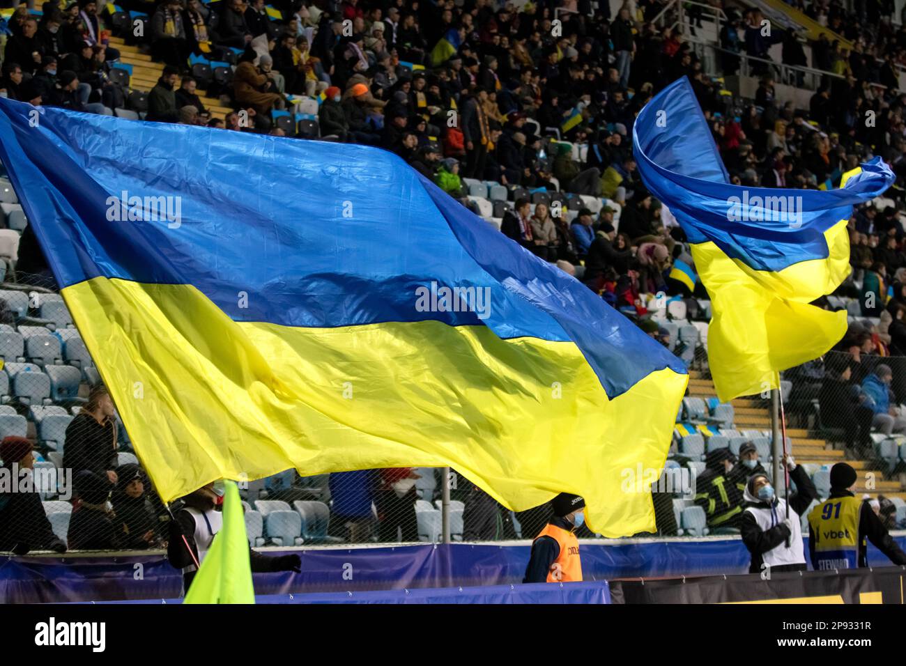 Odessa, Ukraine - Nov. 2021: Ukrainian football fans in stands of ...