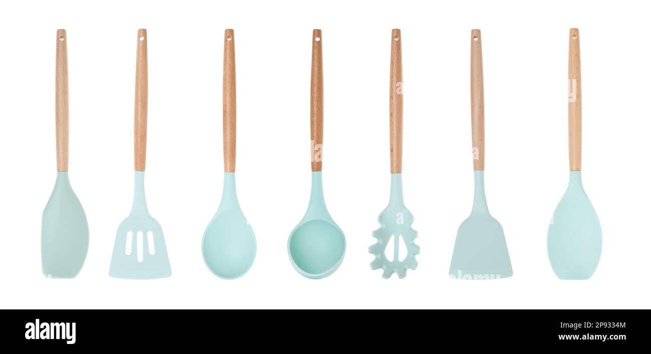 Set of kitchen tools on white background. Banner design Stock Photo - Alamy