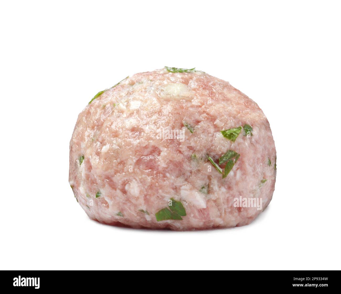 One fresh raw meatball isolated on white Stock Photo - Alamy