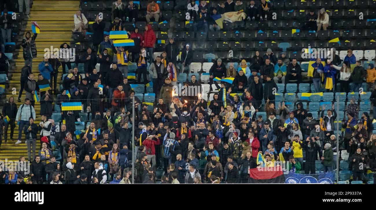 Odessa, Ukraine - Nov. 2021: Ukrainian football fans in stands of ...