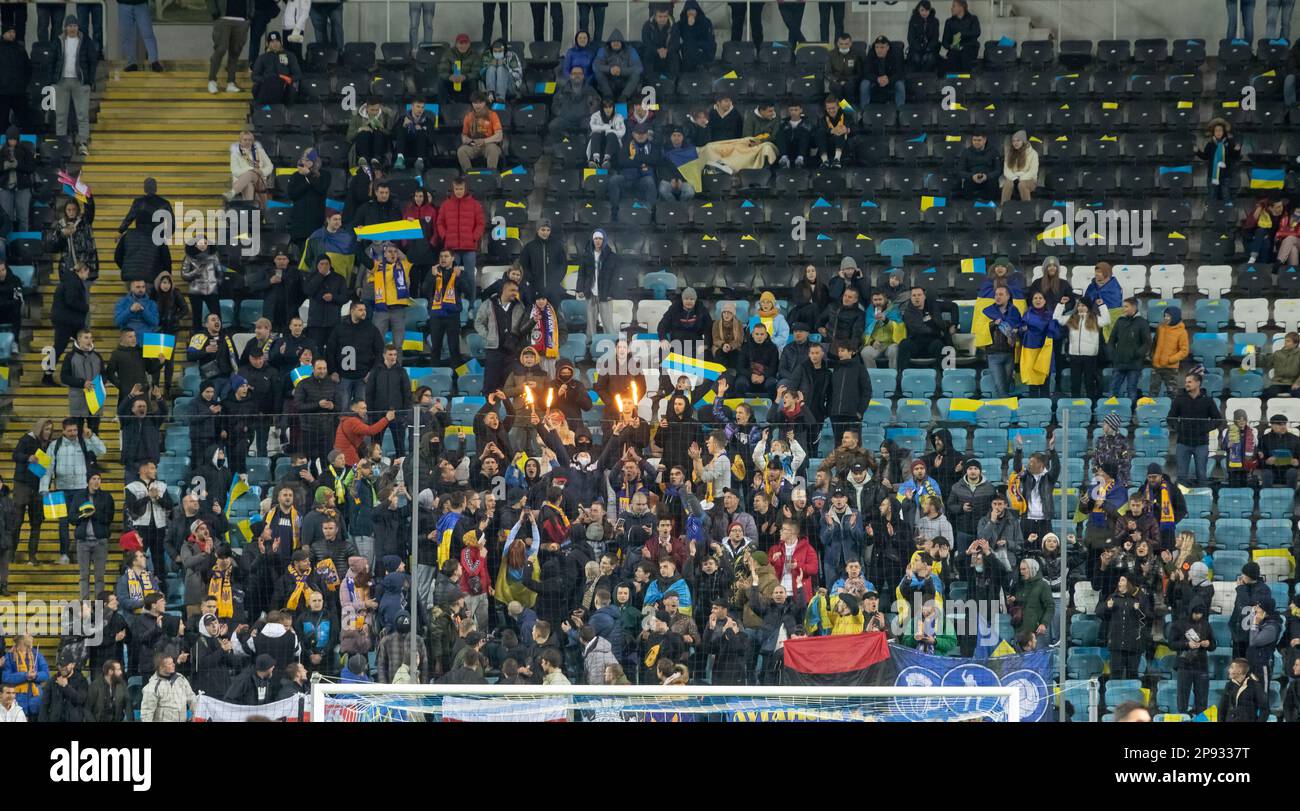 Odessa, Ukraine - Nov. 2021: Ukrainian football fans in stands of ...