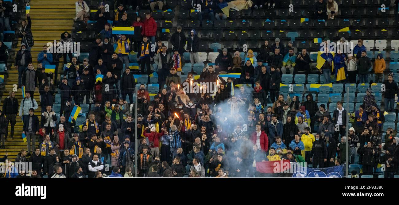 Odessa, Ukraine - Nov. 2021: Ukrainian football fans in stands of ...