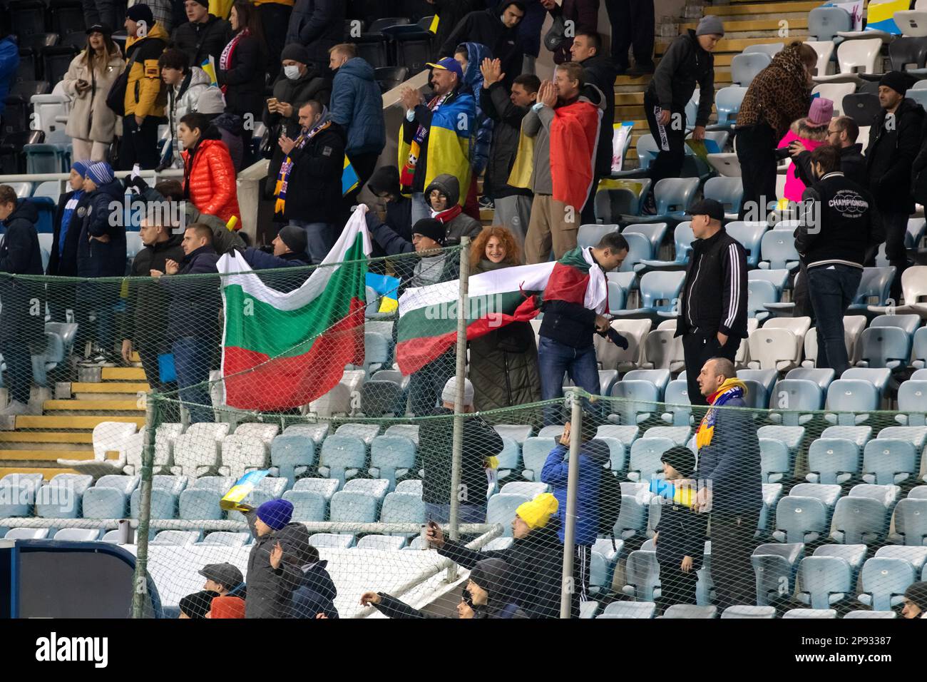 Odessa, Ukraine - Nov. 2021: Ukrainian football fans in stands of ...