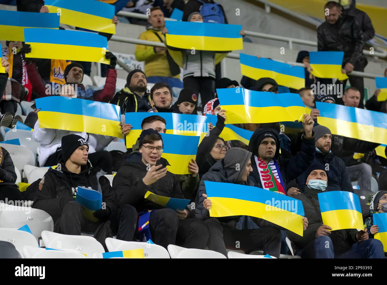 Odessa, Ukraine - Nov. 2021: Ukrainian football fans in stands of ...