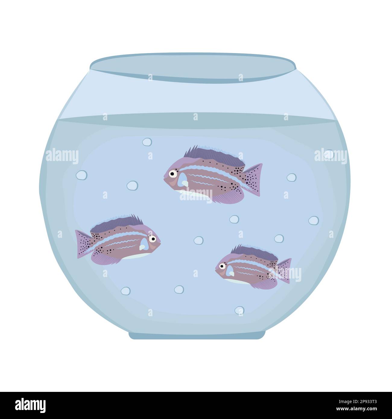 Three fish in an aquarium, colorful illustration Stock Vector Image ...