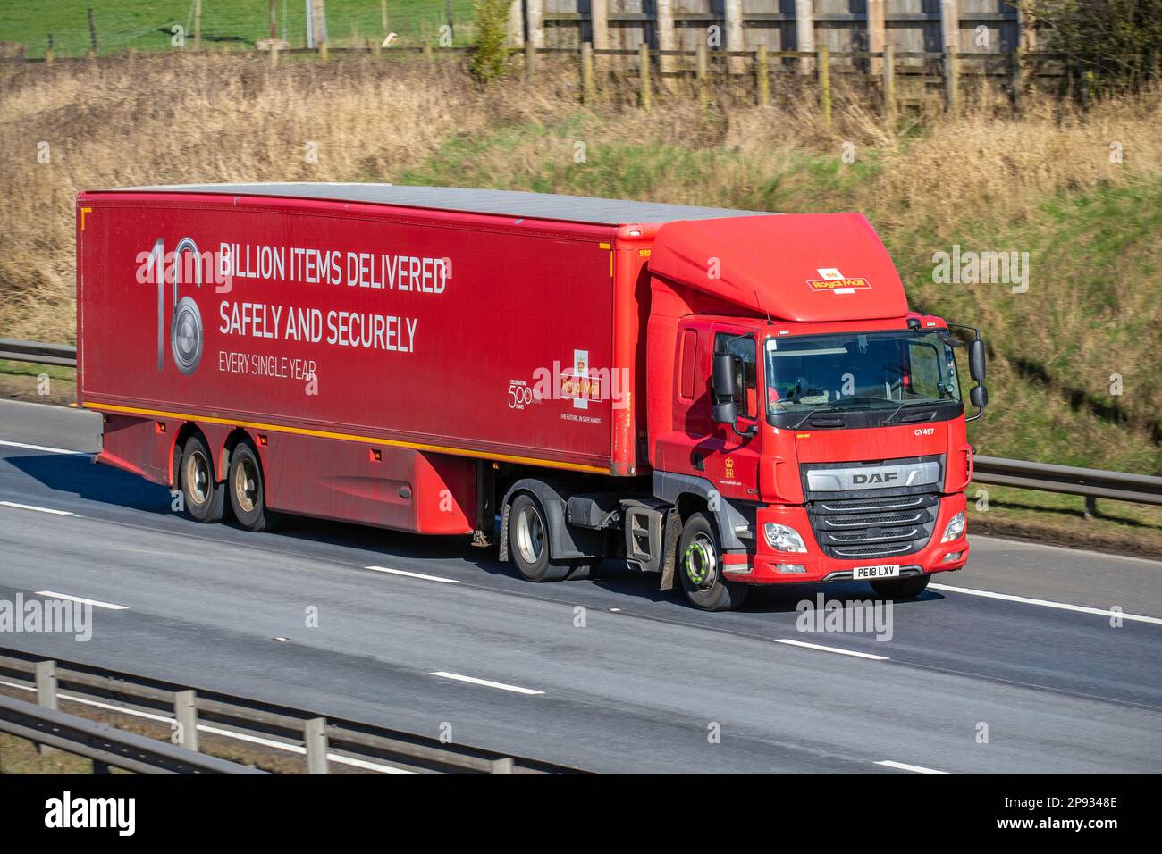 Red Royal Mail Post Office Haulage delivery DAF trucks, lorry ...
