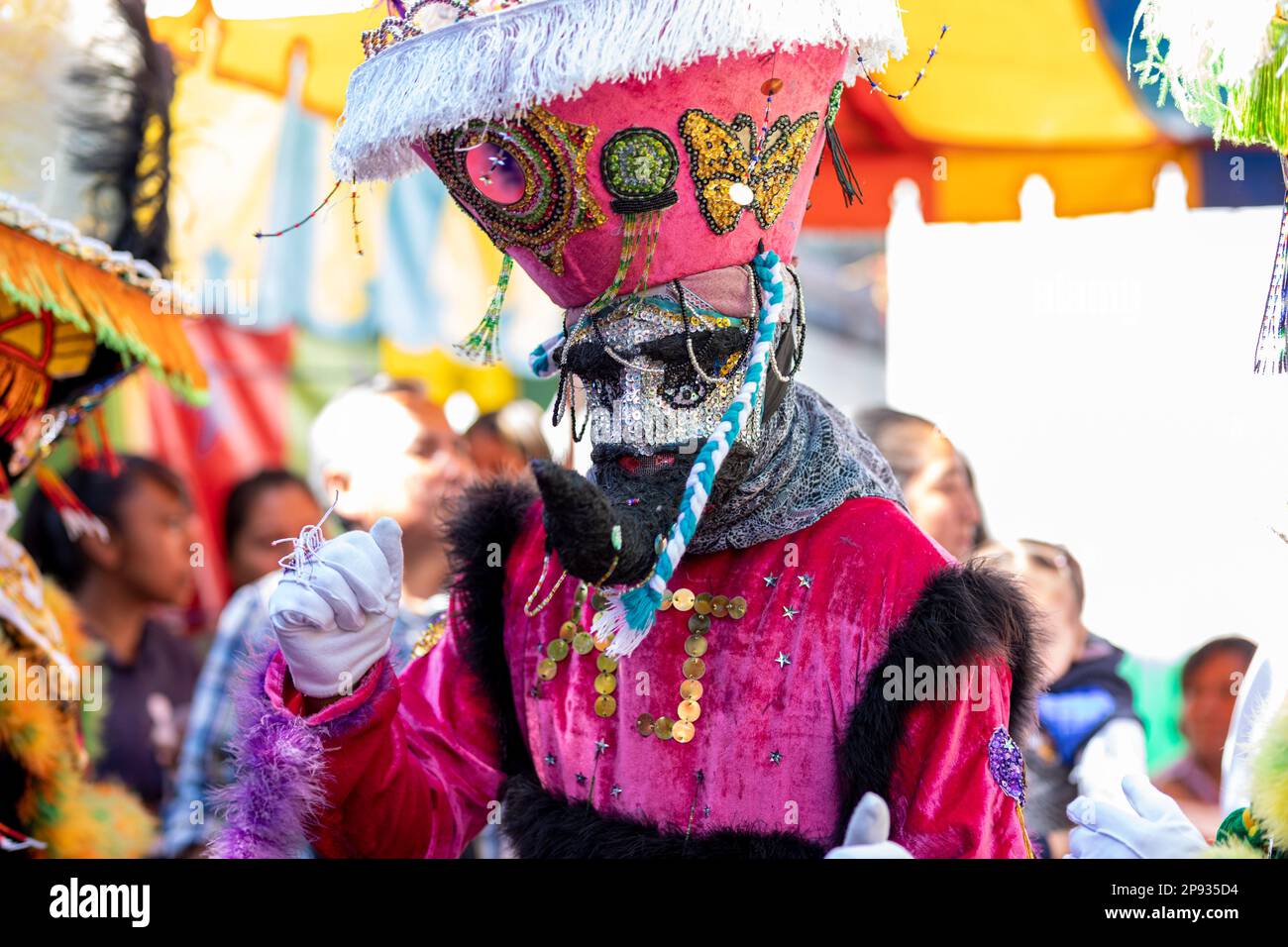 Mexico, State of Mexico-29-01-2023: Traditional dance of the Chinelos ...