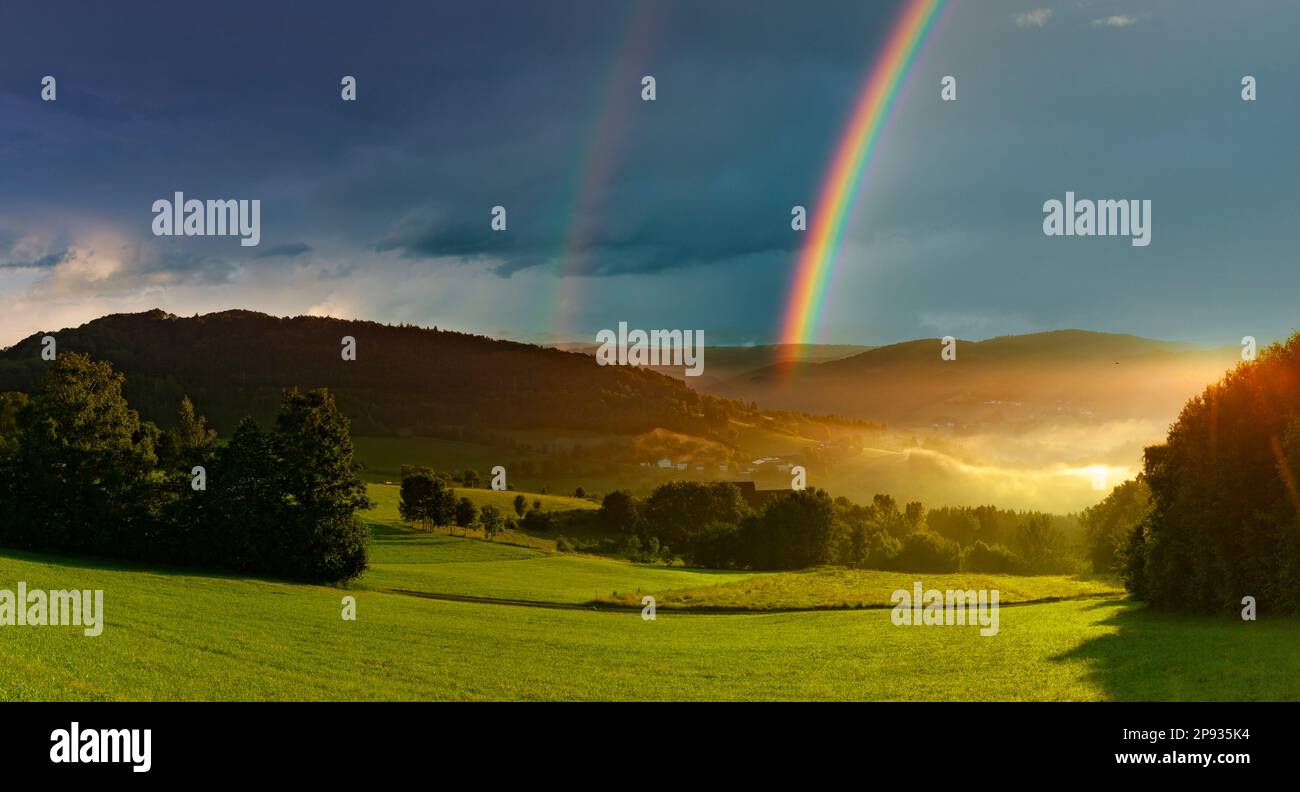 Rainbow over dirt road hi-res stock photography and images - Alamy