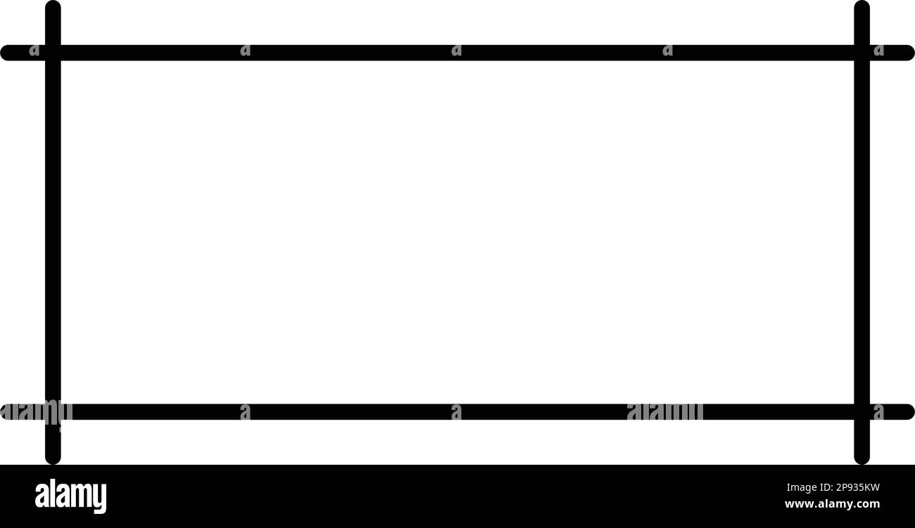 Rectangle frame shape icon, decorative vintage border doodle element ...