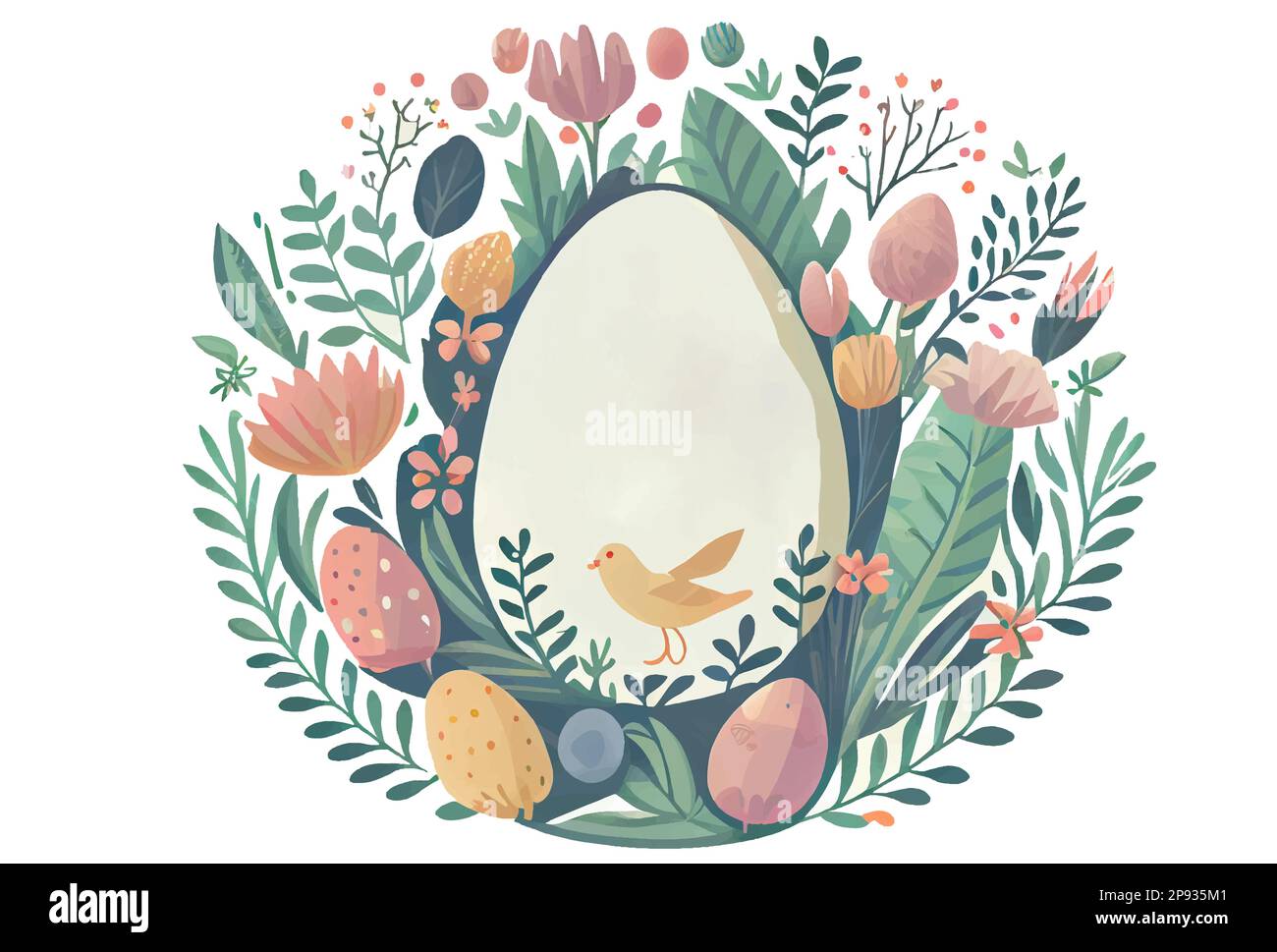 vector illustration of aester colorful eggs isolation on white ...