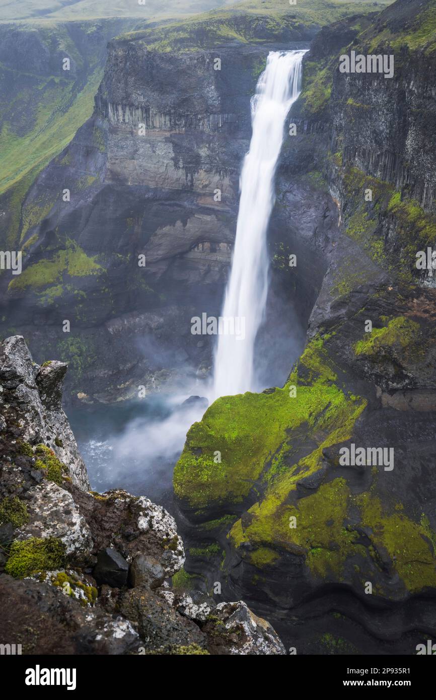 Haifoss waterfall in Iceland - one of the highest waterfall in Iceland ...