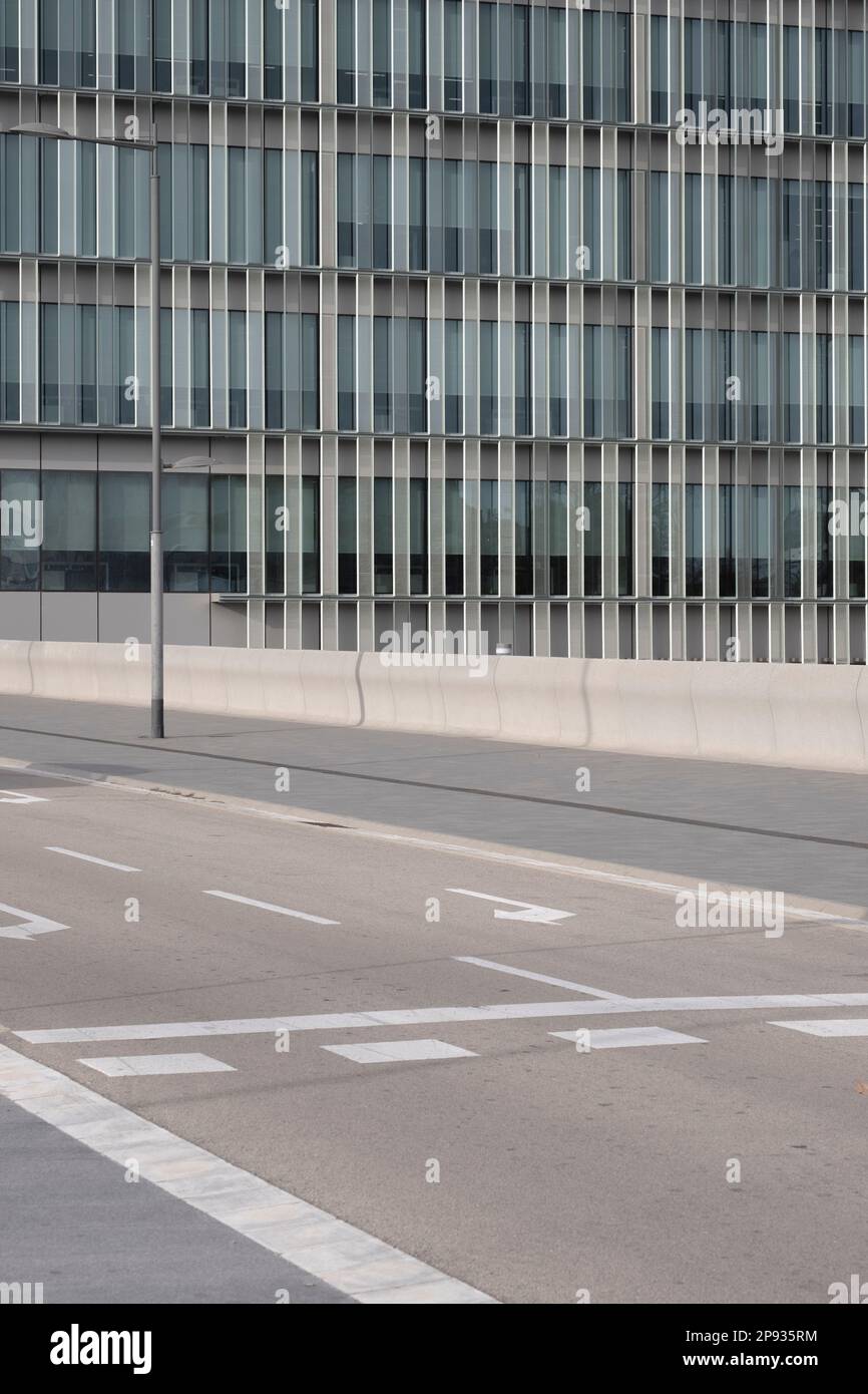 Street without people or cars in a financial area Stock Photo - Alamy