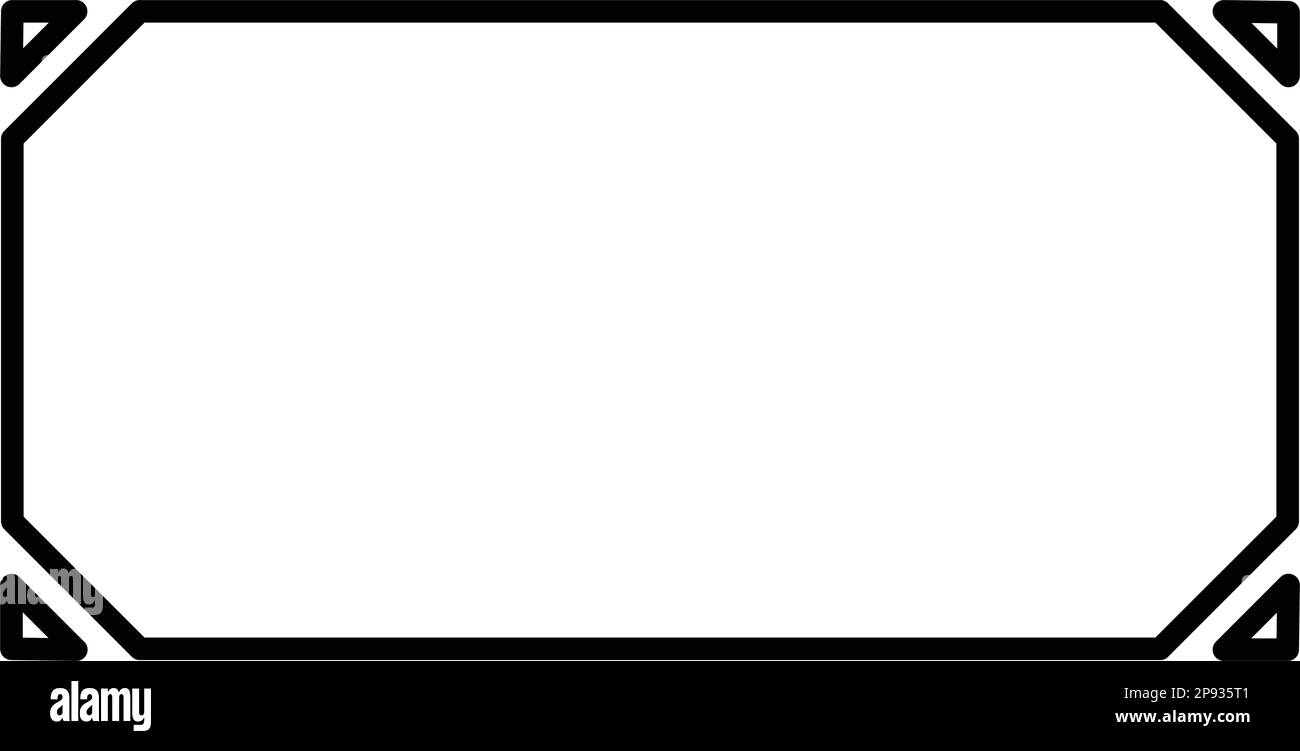 Rectangle frame shape icon, decorative vintage border doodle element ...