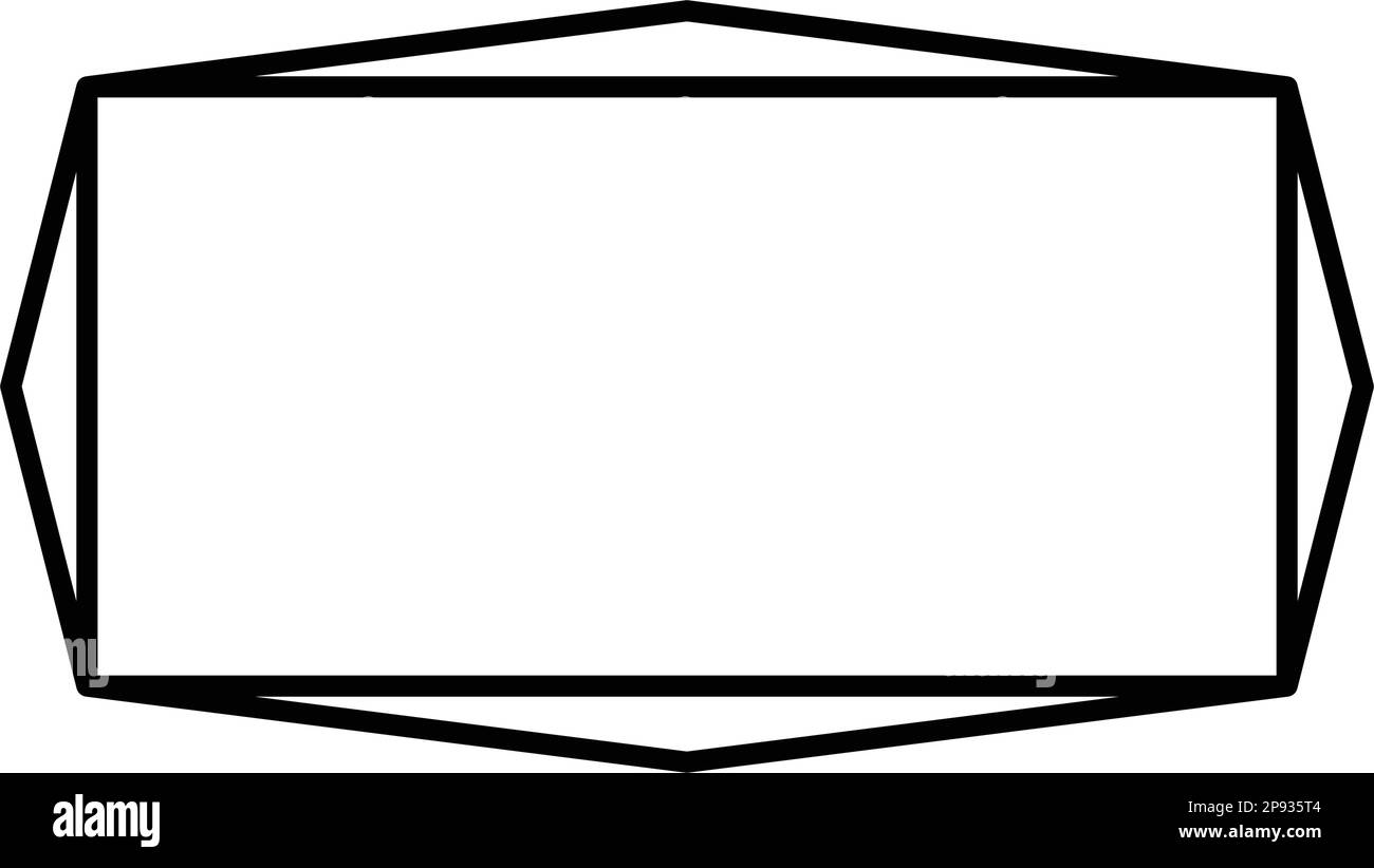 Rectangle frame shape icon, decorative vintage border doodle element ...