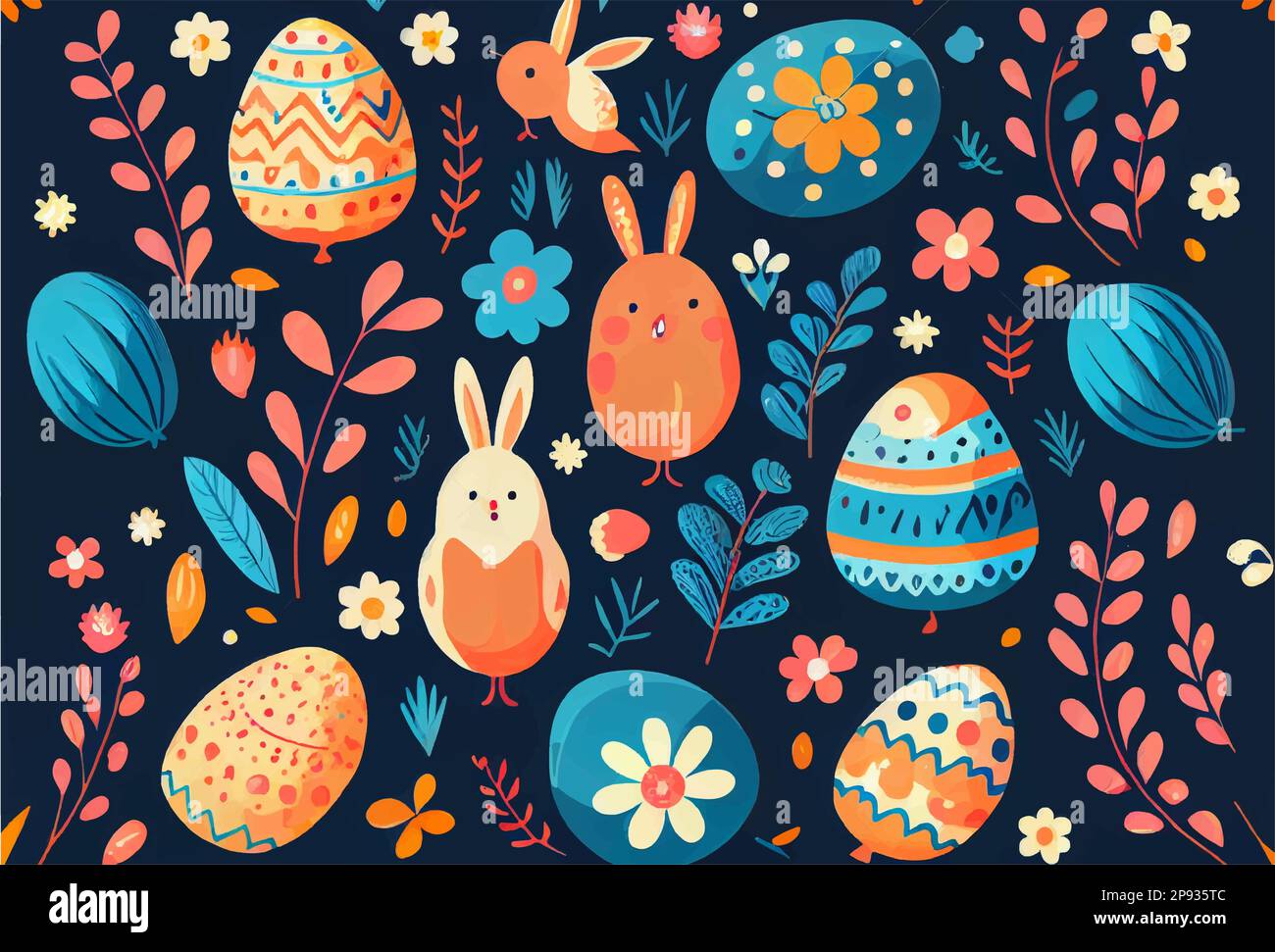vector illustration of easter theme pattern for fabric print, wrapping ...