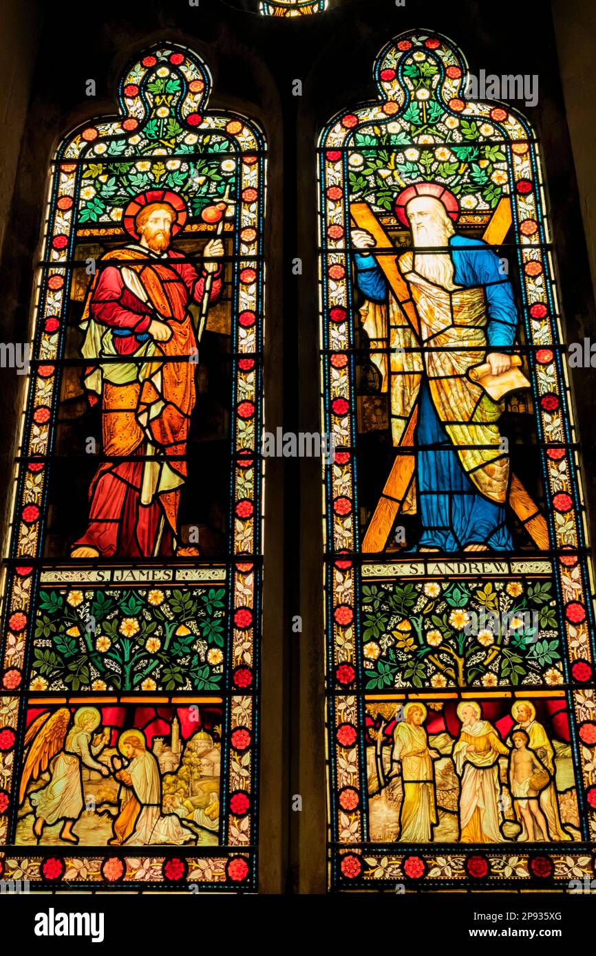 England, East Sussex, Lewes, St.Michael In Lewes Church, Stained Glass ...