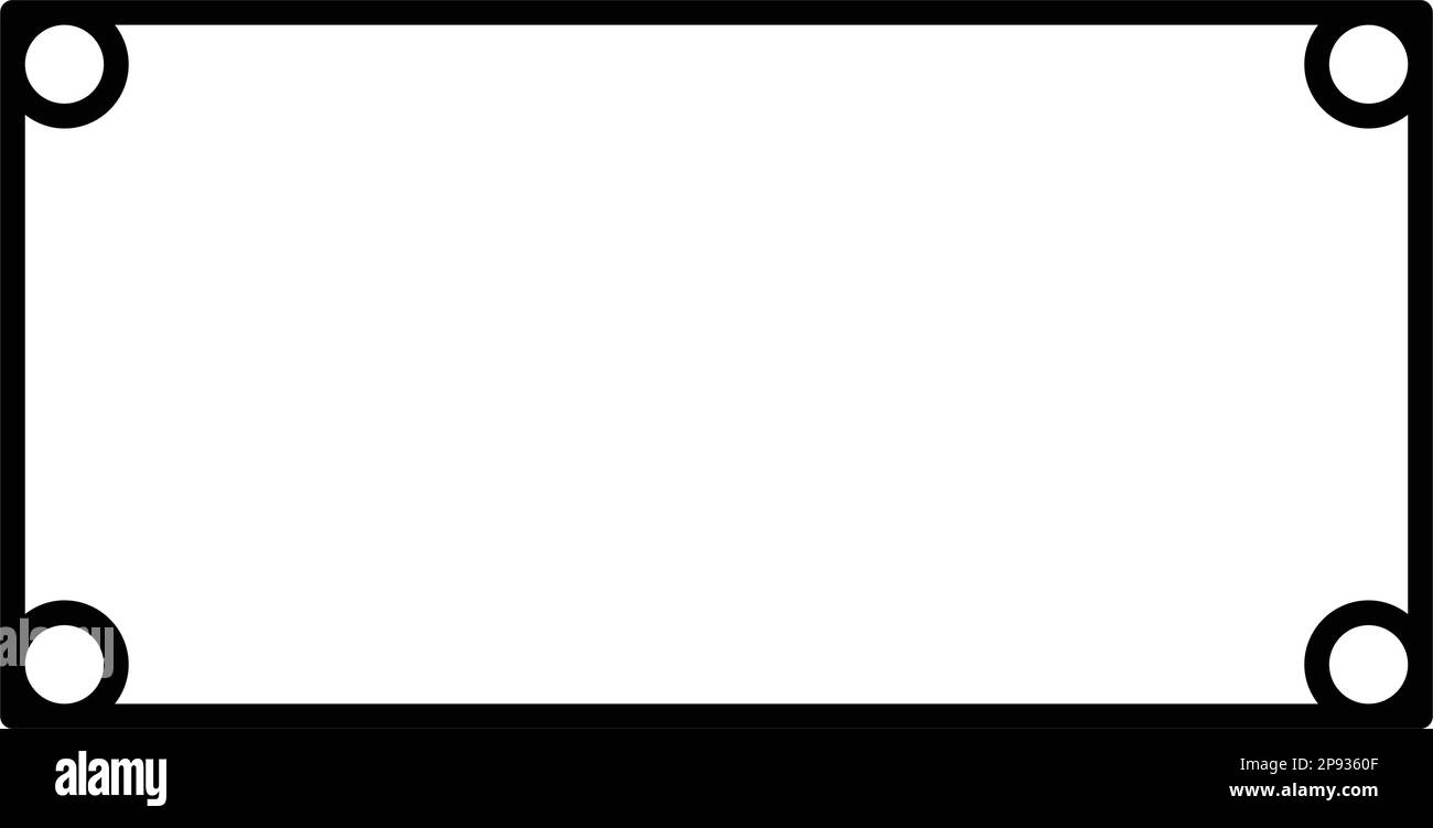 Rectangle frame shape icon, decorative vintage border doodle element ...