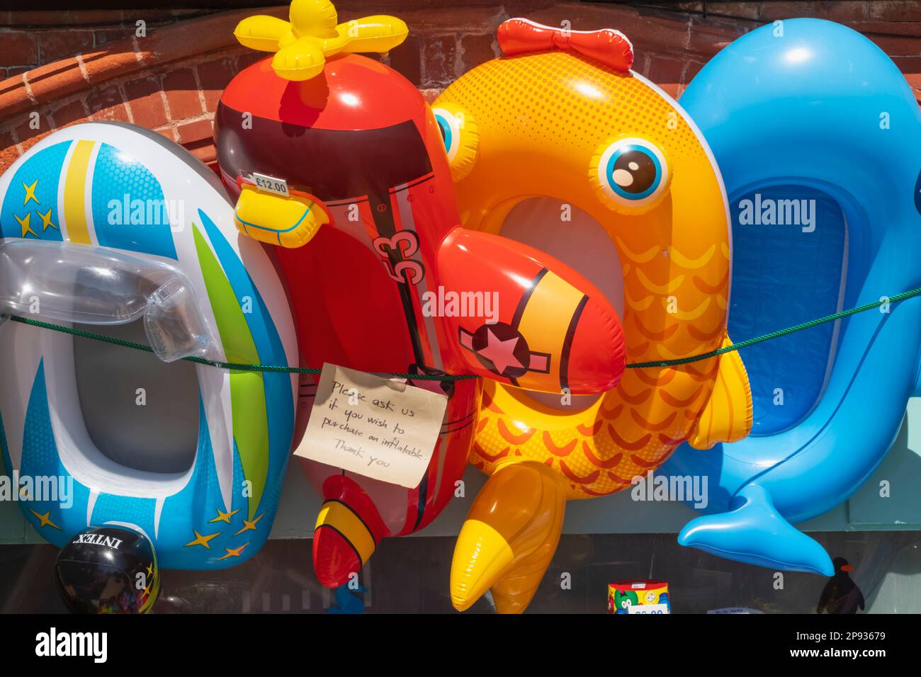 England, East Sussex, Brighton, Brighton Beach, Shop display of ...