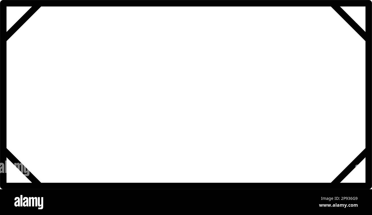 Rectangle frame shape icon, decorative vintage border doodle element ...