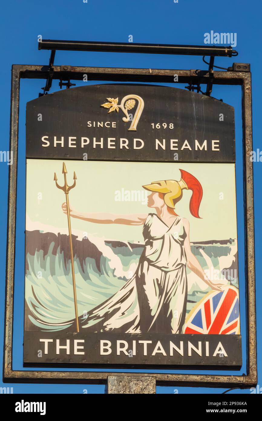 England, Kent, Dungeness, The Britannia Pub Sign Stock Photo - Alamy