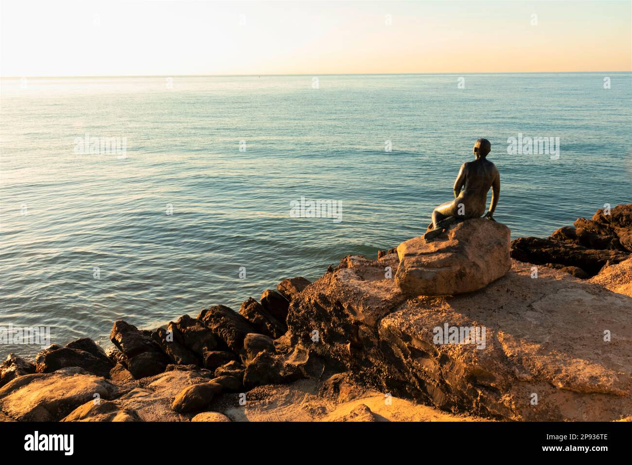 England, Kent, Folkestone, Sunny Sands Beach, Sculpture of Georgina ...