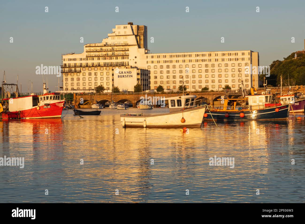 England, Kent, Folkestone, Folkestone Harbour and The Grand Burston ...