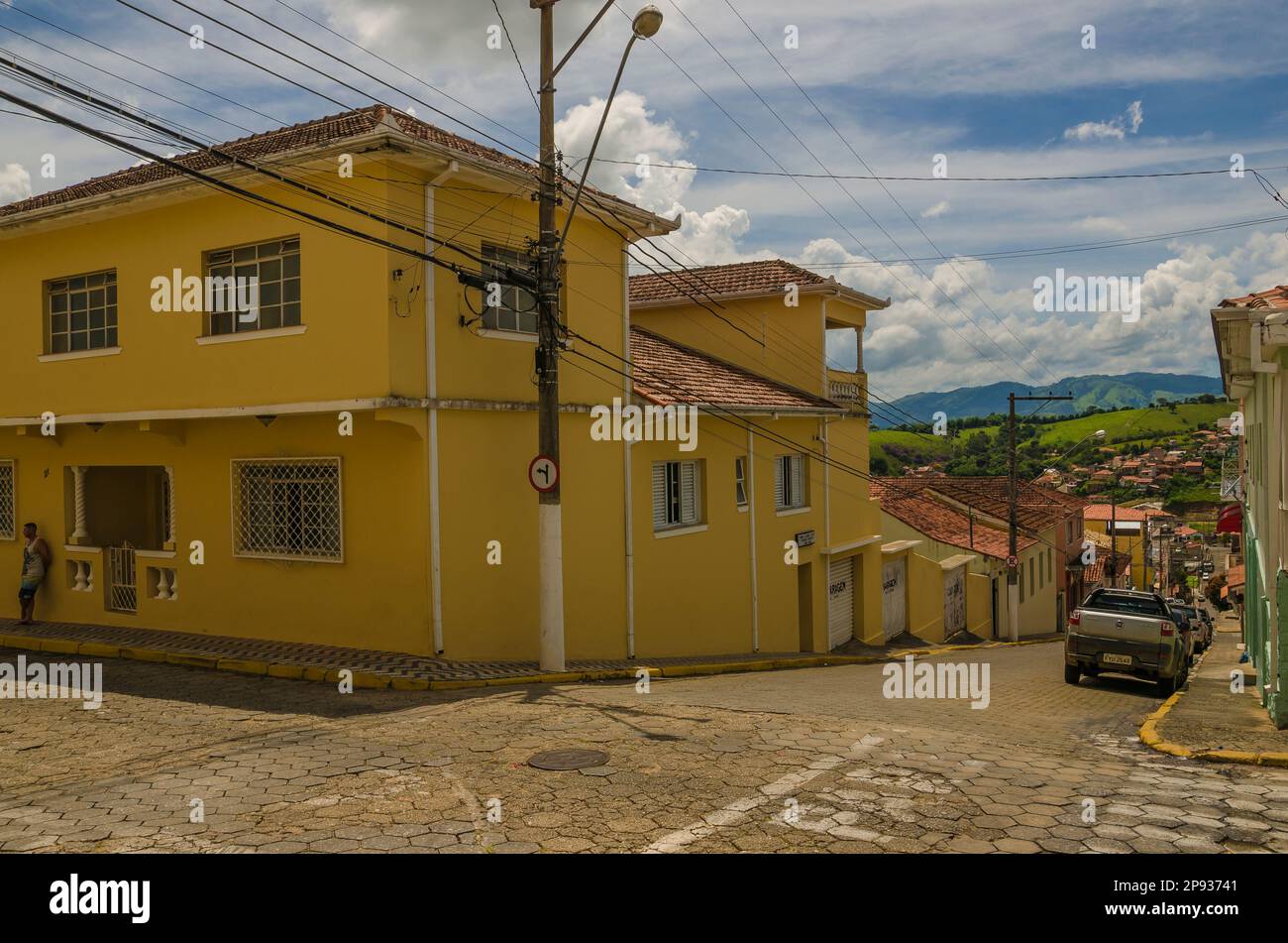 street in a rural space, peaceful tranquil town Stock Photo - Alamy