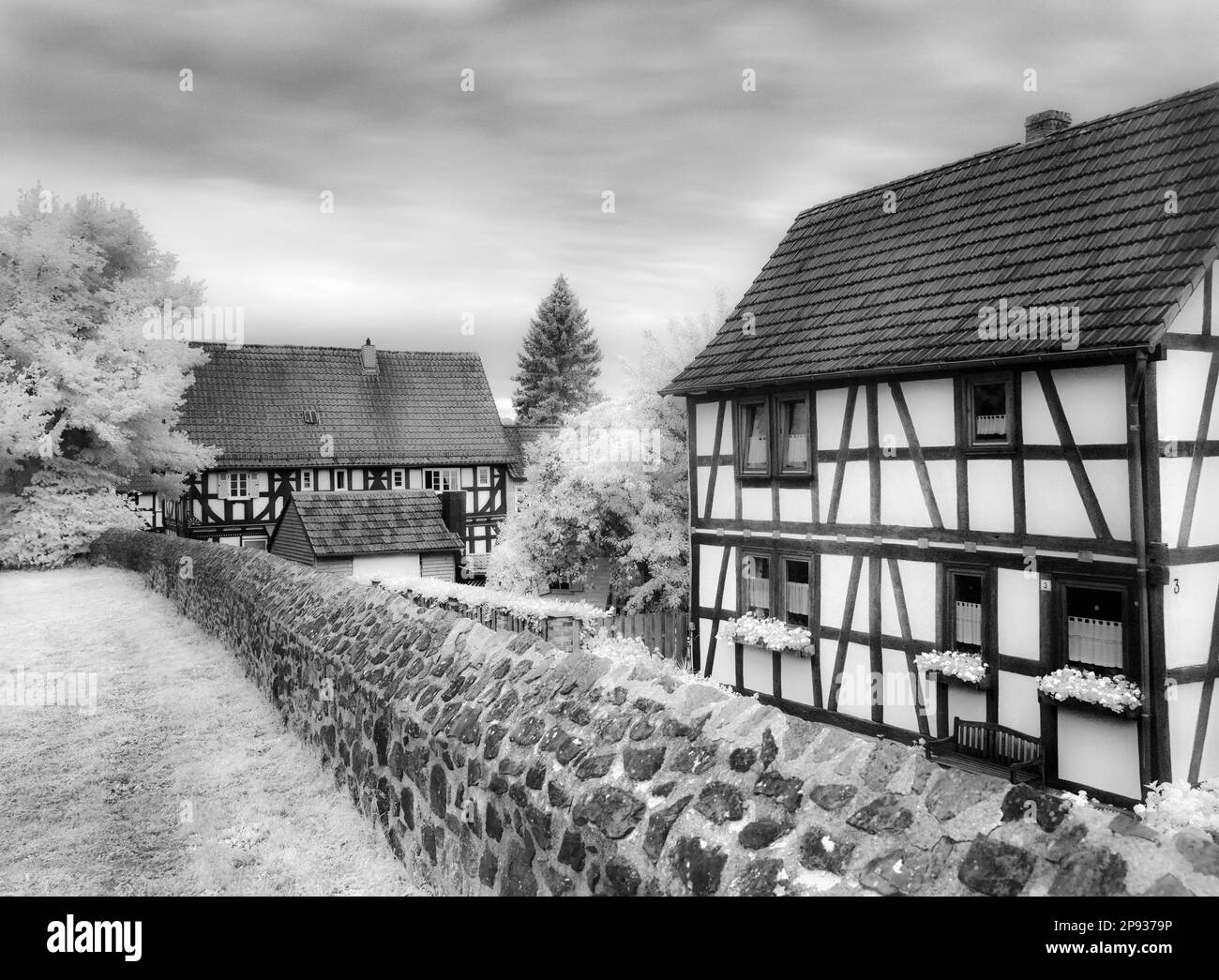 Europe, Germany, Hesse, Central Hesse, Marburger Land, half-timbered ...