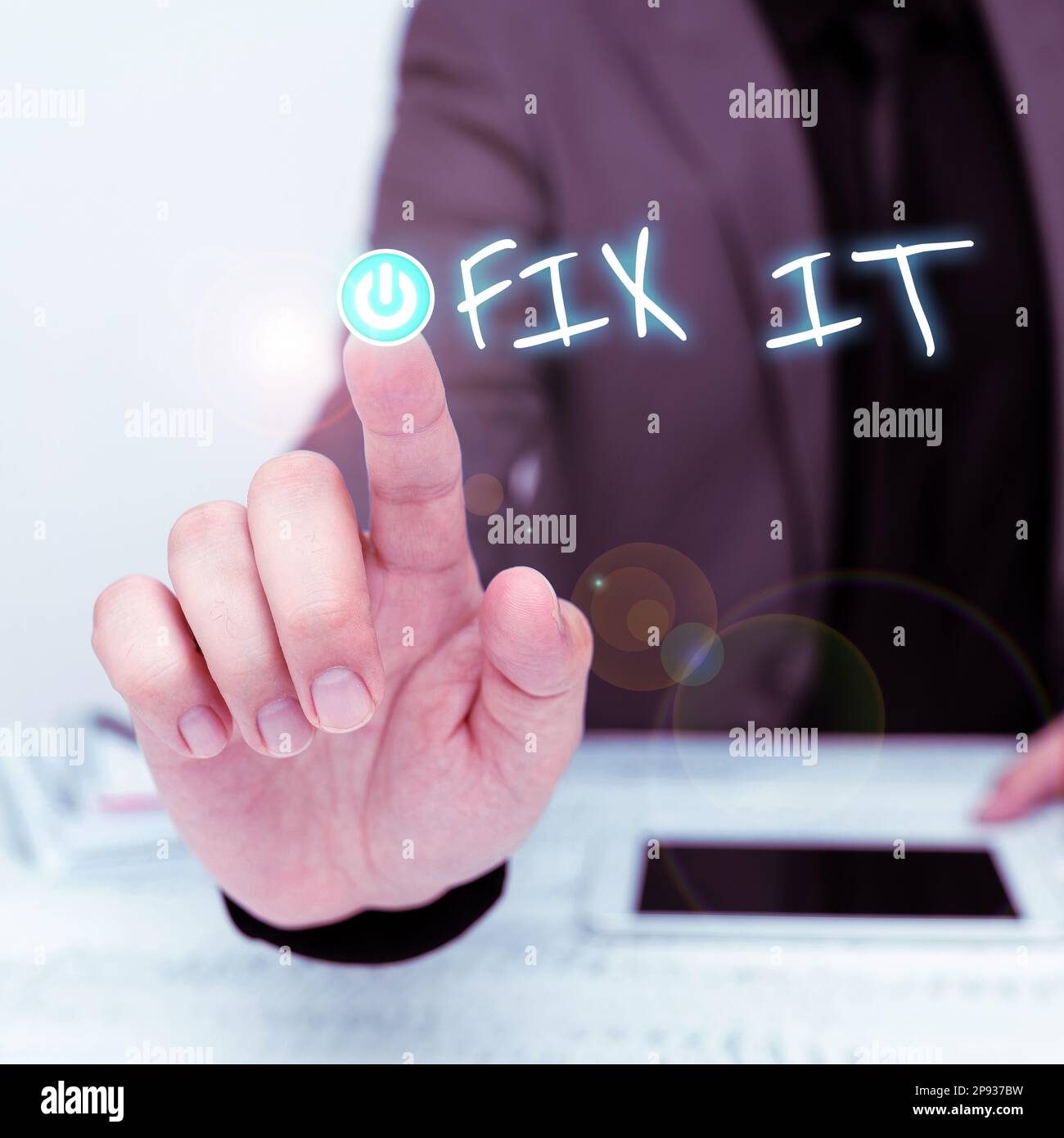 Conceptual caption Fix It. Concept meaning Fasten something securely in ...