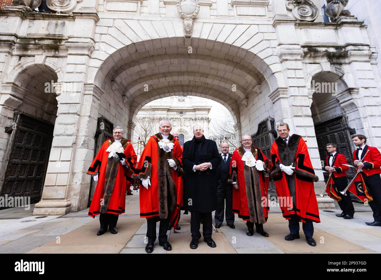 EDITORIAL USE ONLY Nicholas Lyons, the Lord Mayor of London, The Duke ...