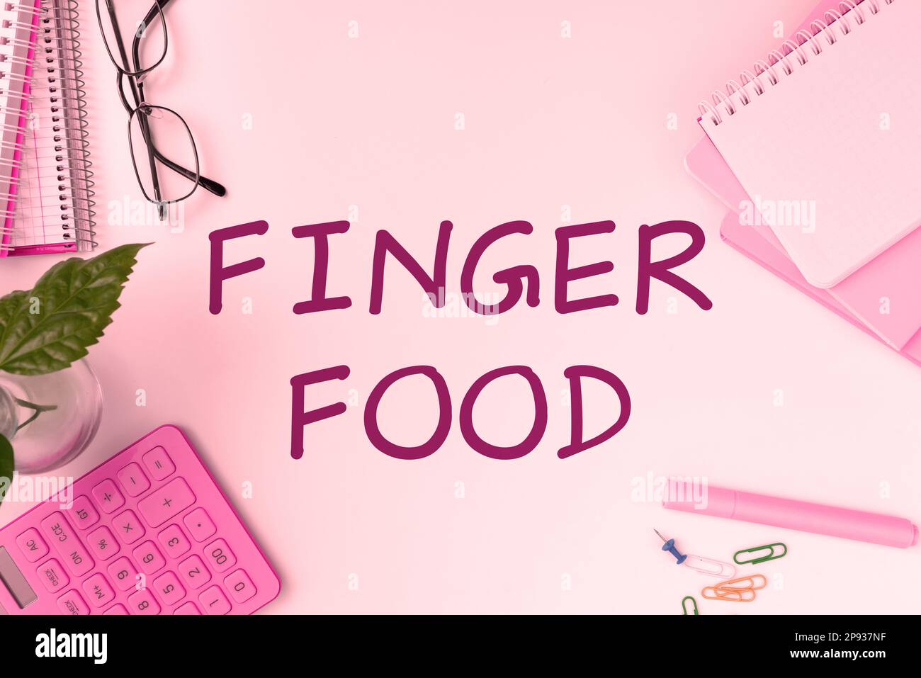 Sign displaying Finger Food. Concept meaning products and digestives ...