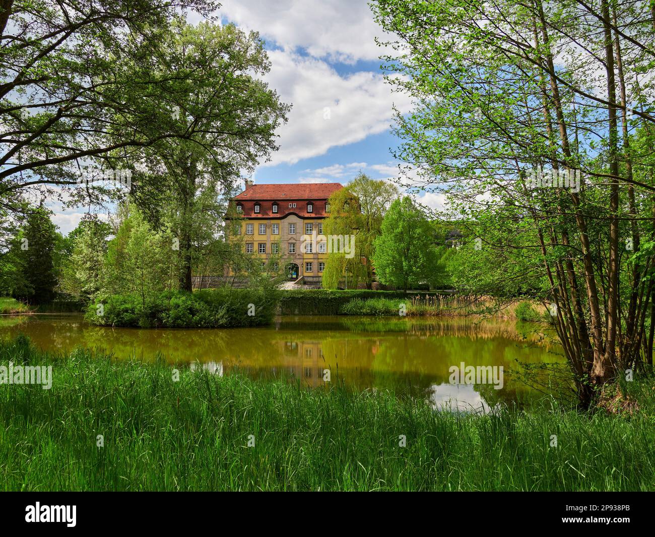 Gleisenau Castle and Castle Park near Ebelsbach, Hassberge Nature Park ...