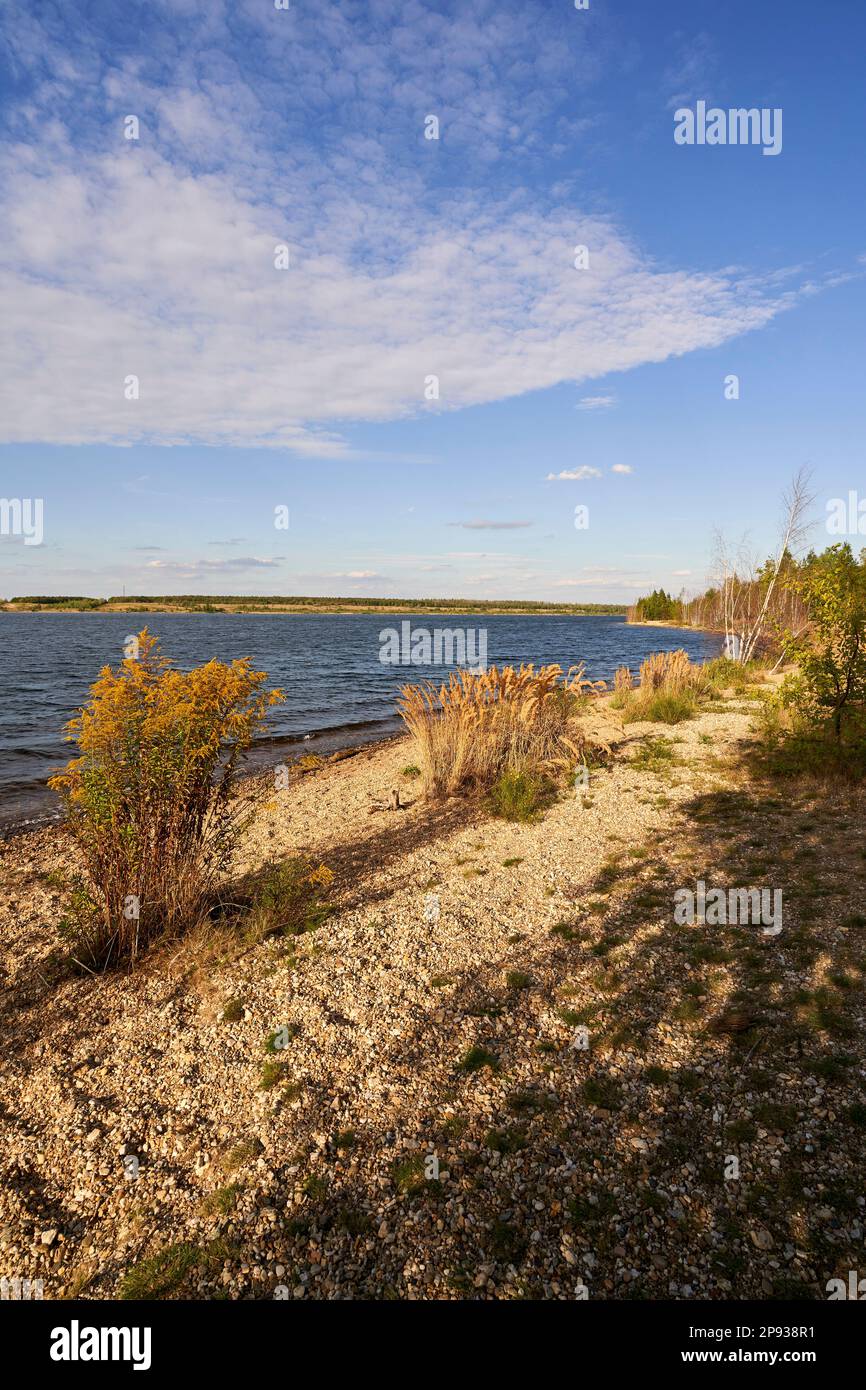 Zwenkauer See, the largest lake in the Leipziger Neuseenland, city of ...
