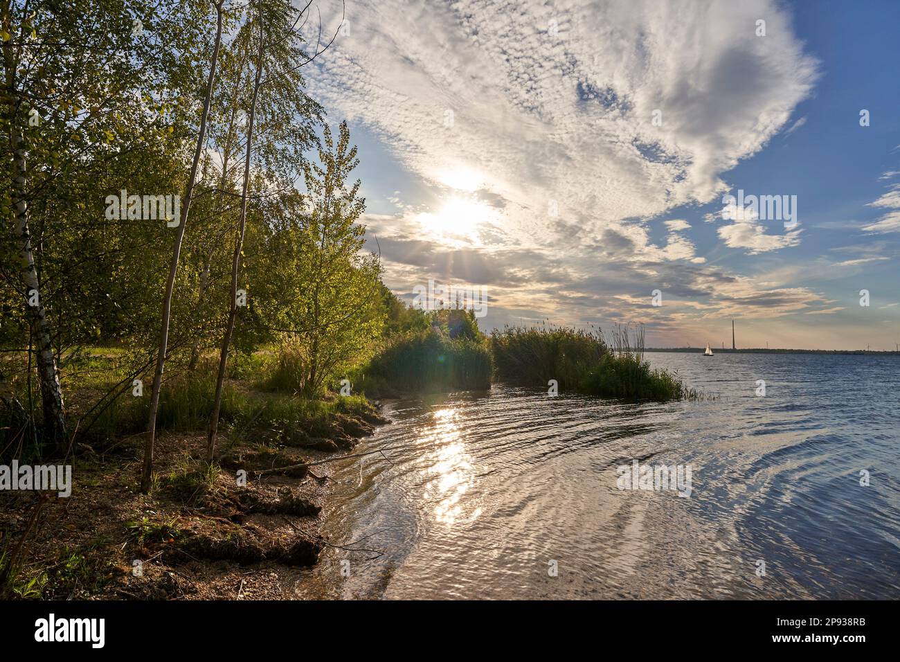 Zwenkauer See, the largest lake in the Leipziger Neuseenland, city of ...
