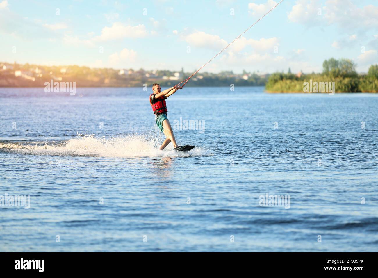 Man wakeboarding on river water hi-res stock photography and images - Alamy