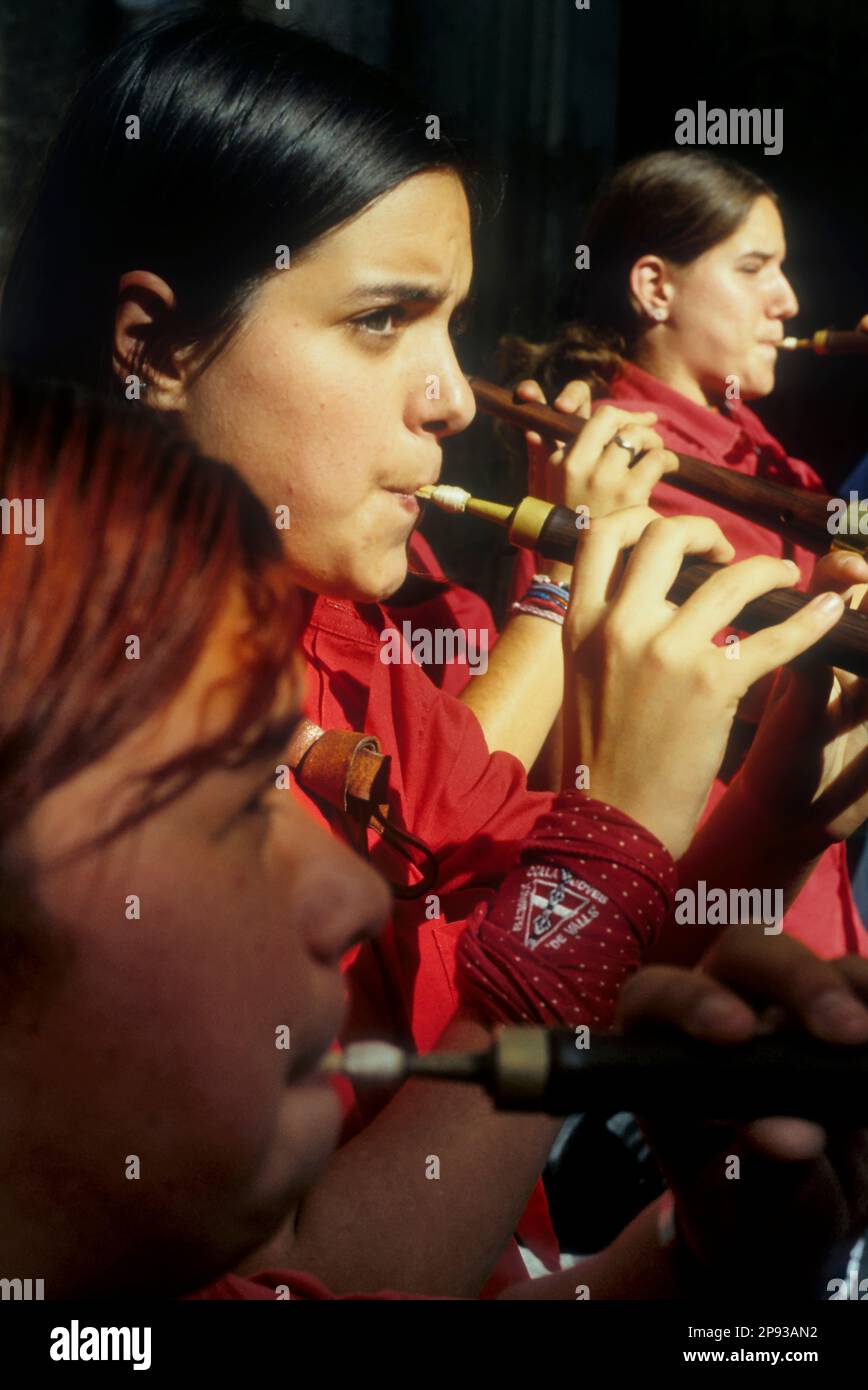 `Grallers´of Colla Jove de Valls.'Castellers' is a Catalan tradition ...