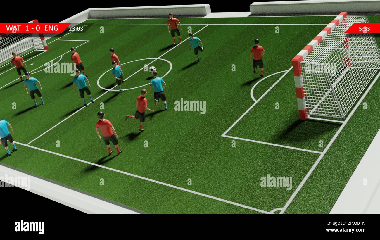 Sports video game, illustration. Football players on field Stock Photo ...