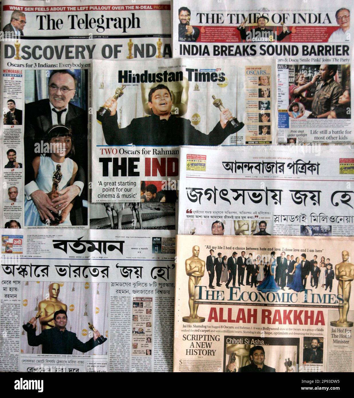 Front pages of Indian newspapers carry headlines featuring the ...