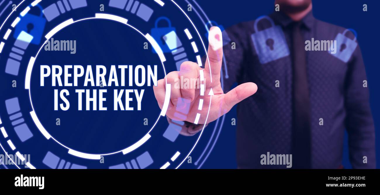 Text showing inspiration Preparation Is The Key. Business idea action ...