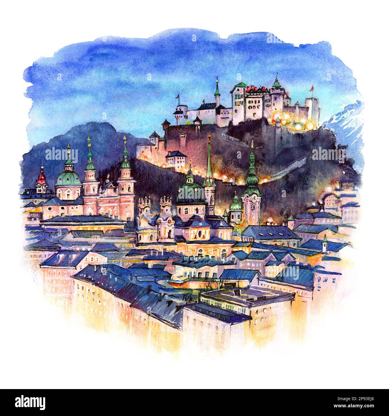 City town winter night Cut Out Stock Images & Pictures - Alamy