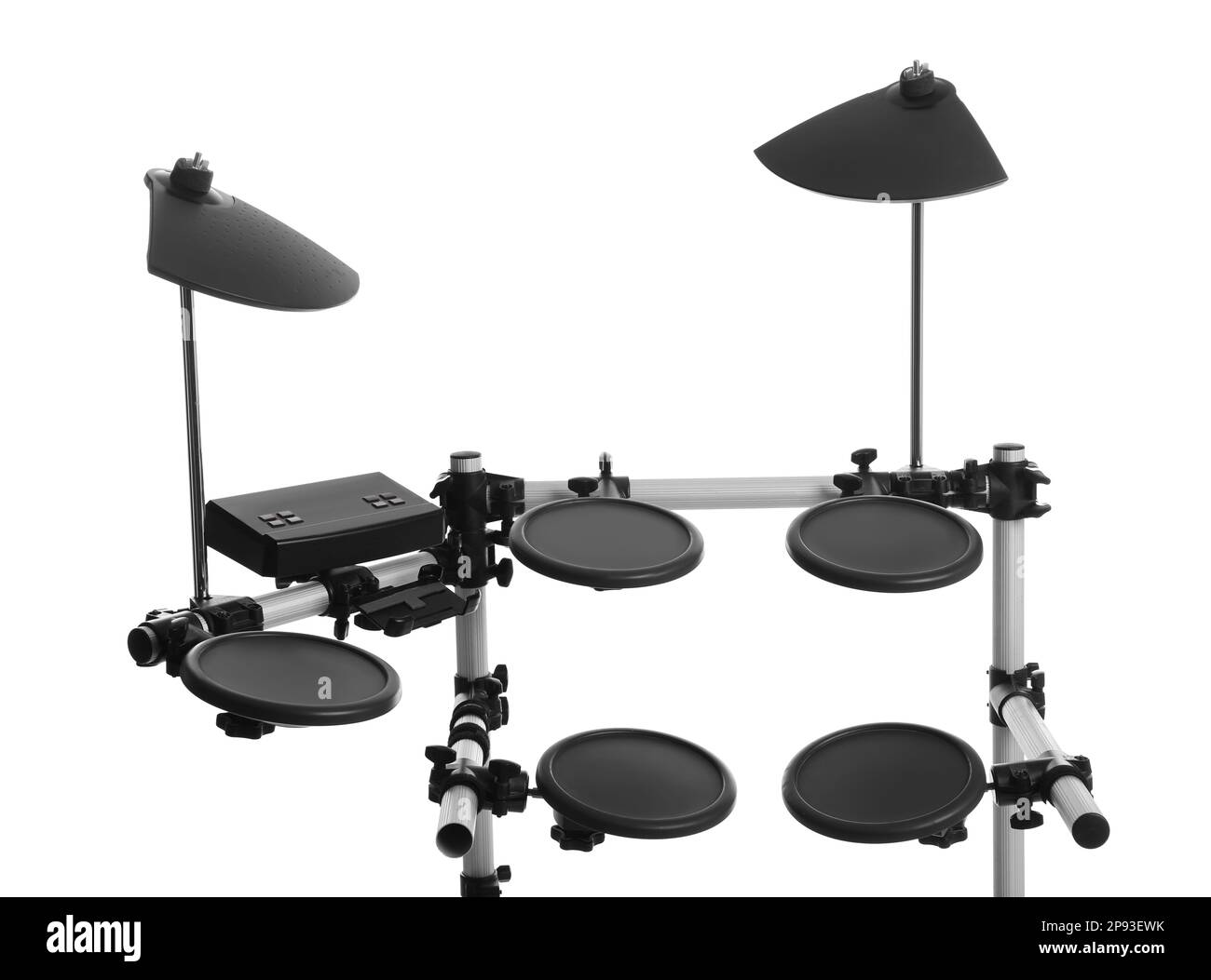 Modern electronic drum kit on white background. Music instrument Stock ...