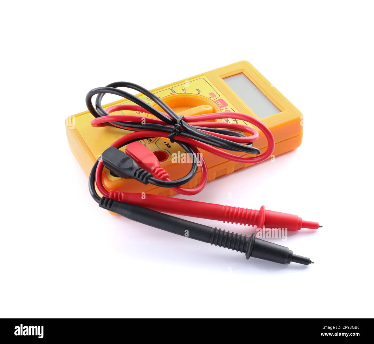 Digital multimeter on white background. Electrician's tool Stock Photo ...