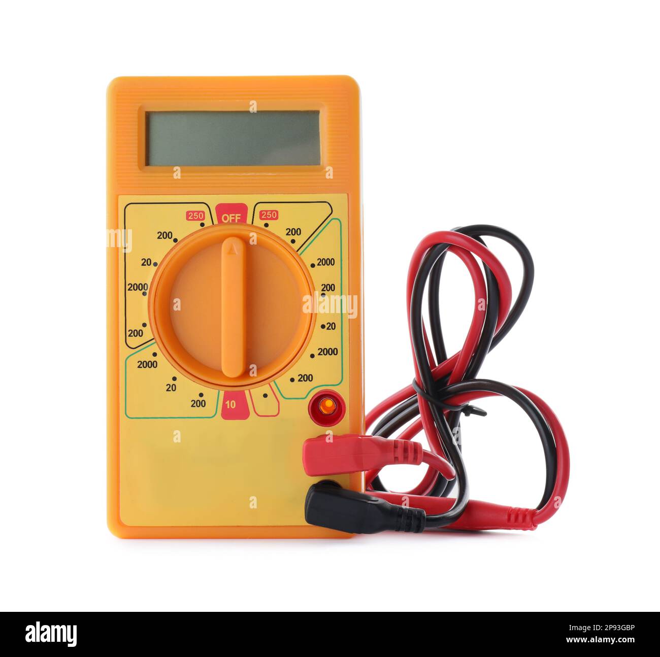 Digital multimeter on white background. Electrician's tool Stock Photo ...