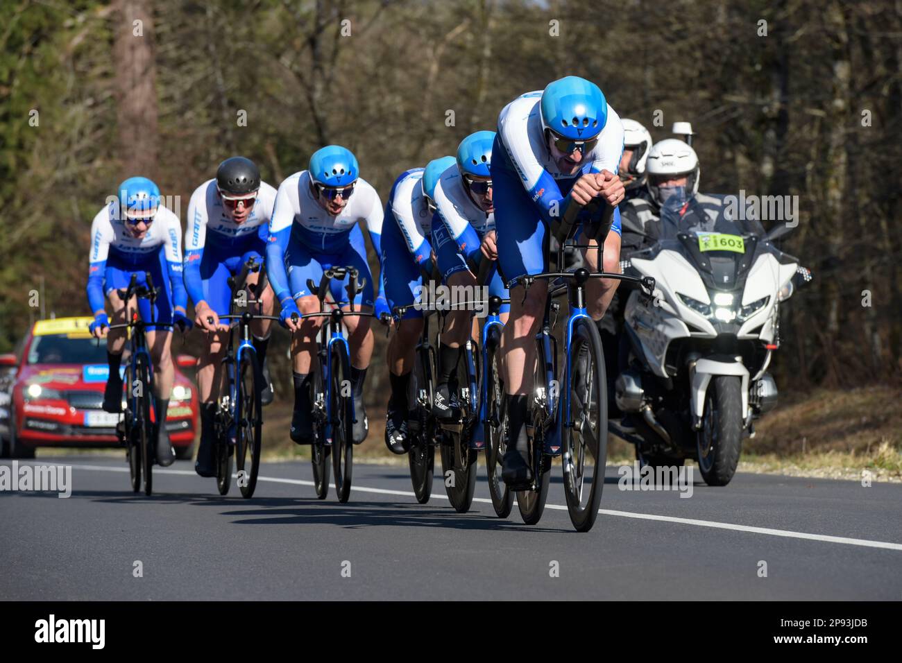 MARCH 2023: View on the cyclist team Team Jayco Alula during the team ...