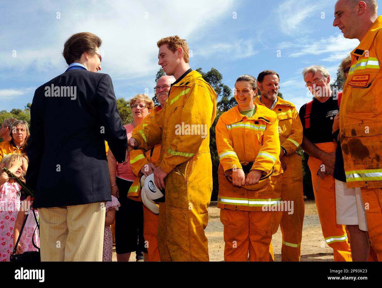 Britain's Princess Anne, left, visits fire fighters at Wandong Fire ...