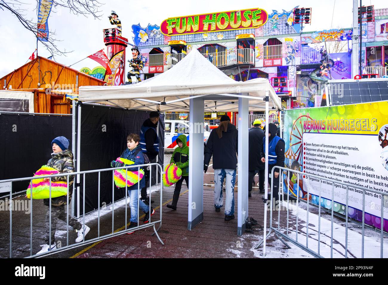 AMSTERDAM - Safety measures at the fair in the Westerpark. The measures ...